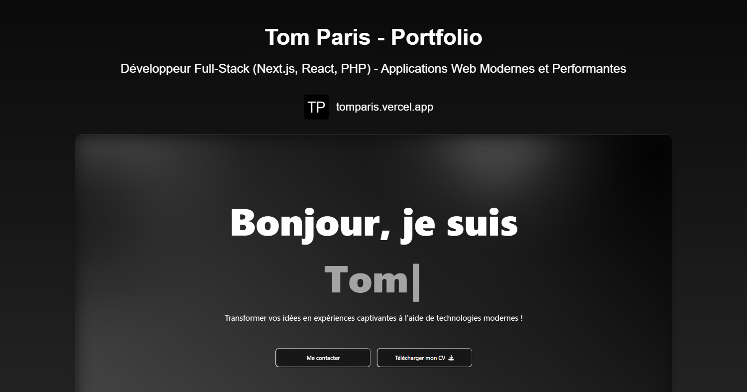 Tom Paris – Développeur Full-Stack | Next.js & React
